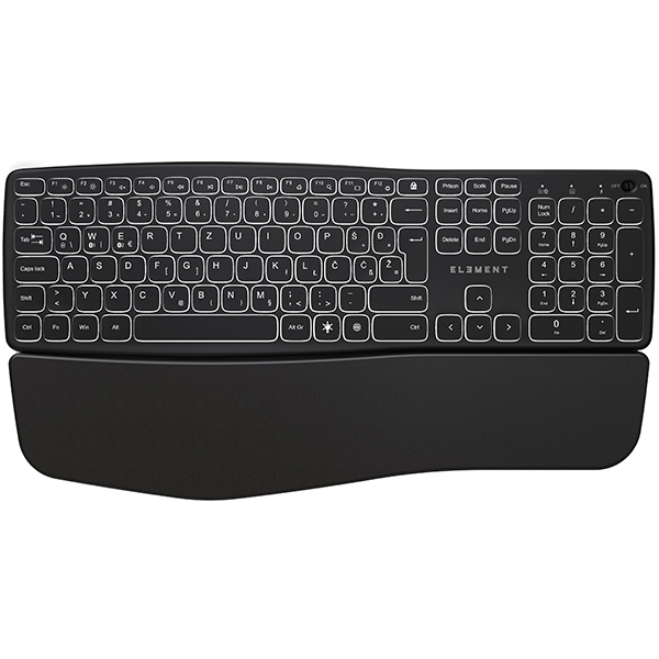 Keyboard ELEMENT ERGO S wireless + Bluetooth / backlit / low-profile ...