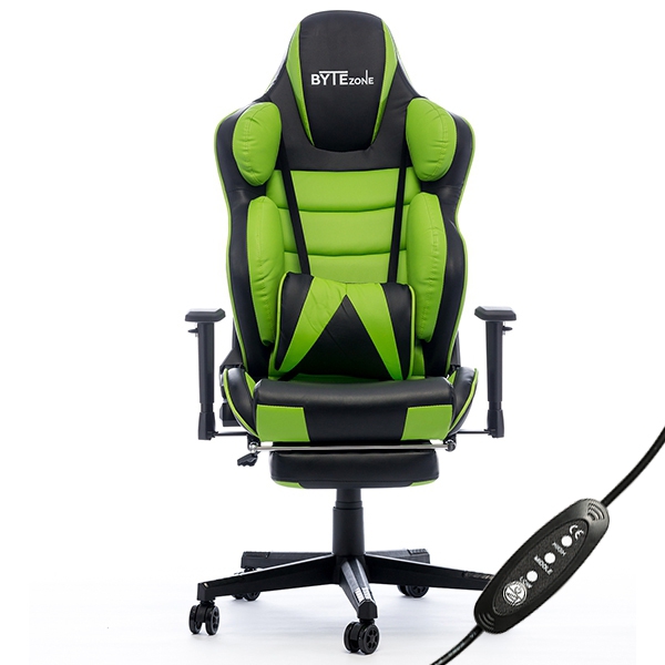 Gaming chair Bytezone HULK, massage cushion (black-green) | Bitset d.o.o.